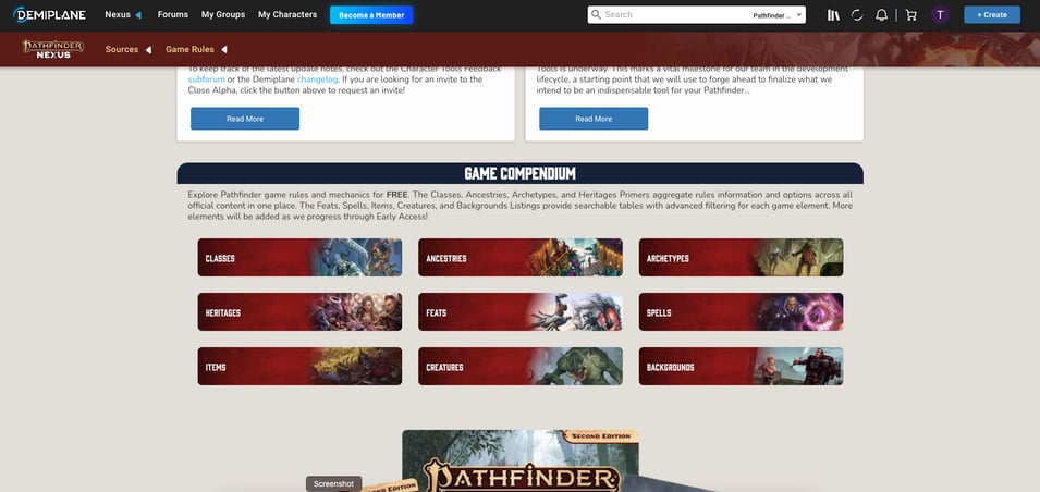 Pathfinder NEXUS | Your Online Pathfinder Companion | Demiplane
